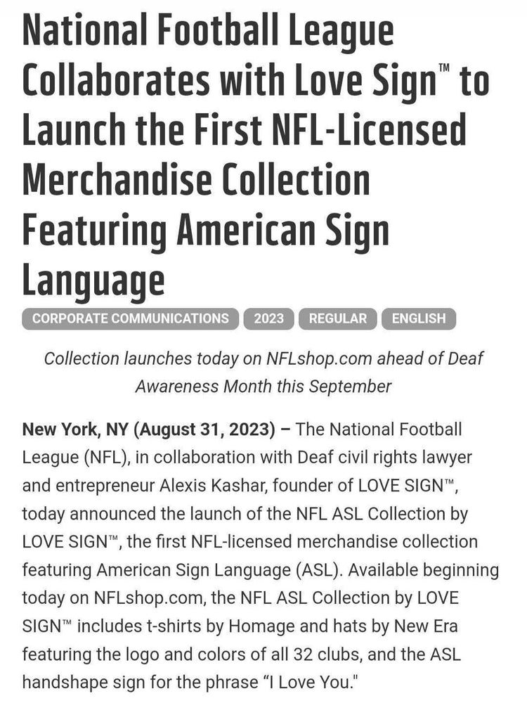 THE NFL COLLABORATION – LOVE SIGN Shop