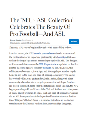 THE NFL COLLABORATION – LOVE SIGN Shop
